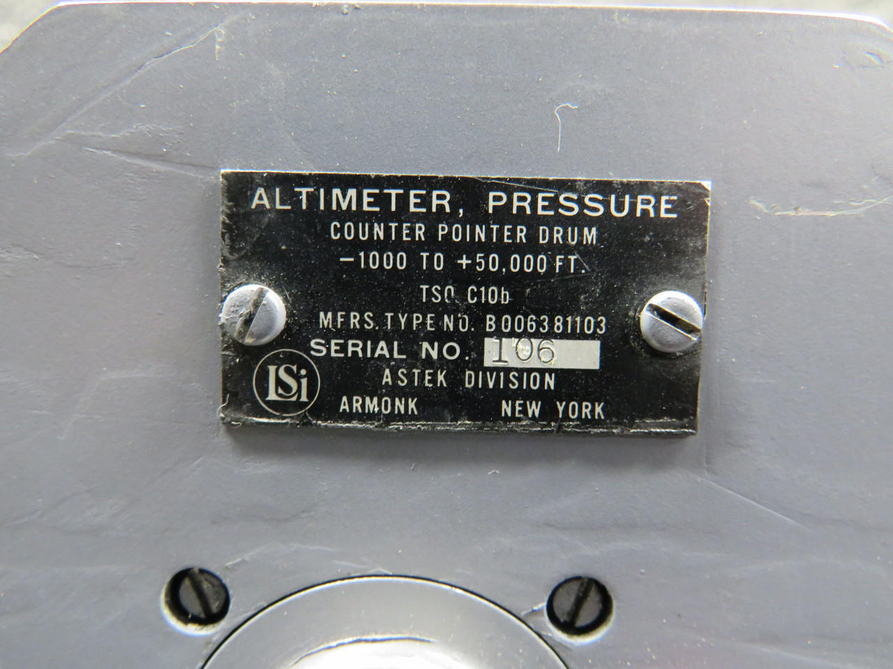 B006381103 Astek Parts -1,000 to 50,000 FT Altimeter and Pressure Indicator