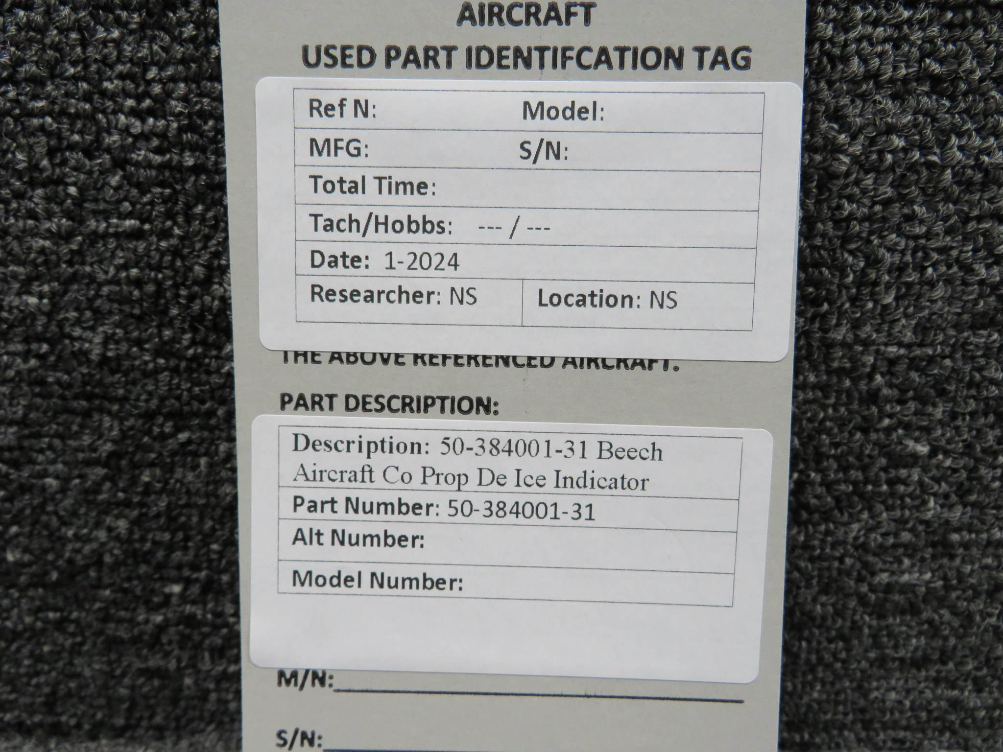 50-384001-31 Beechcraft Parts Deicing Quantity Indicator