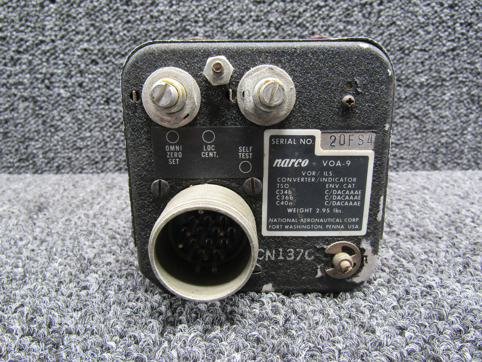 VOA-9 Narco VOR-ILS Converter Indicator Flight Assembly