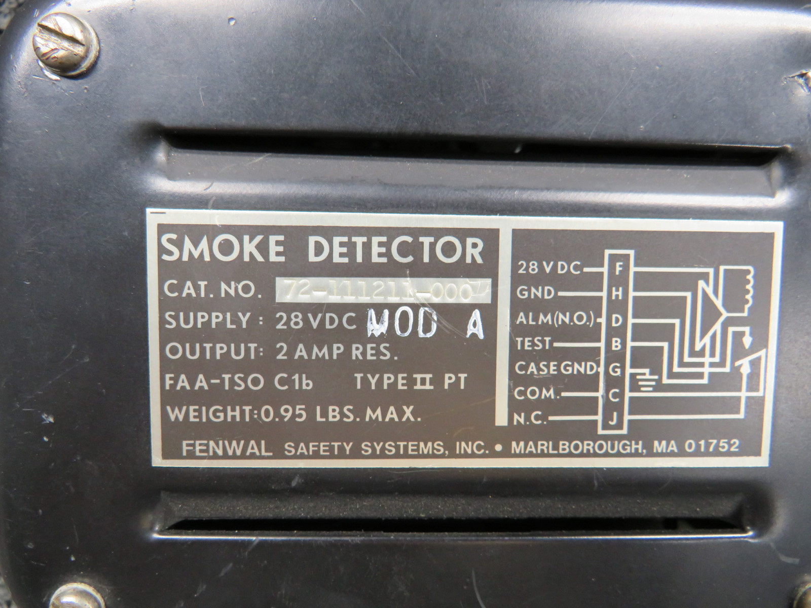 72-111211-000 Fenwal Aircraft Smoke Detector For Sale