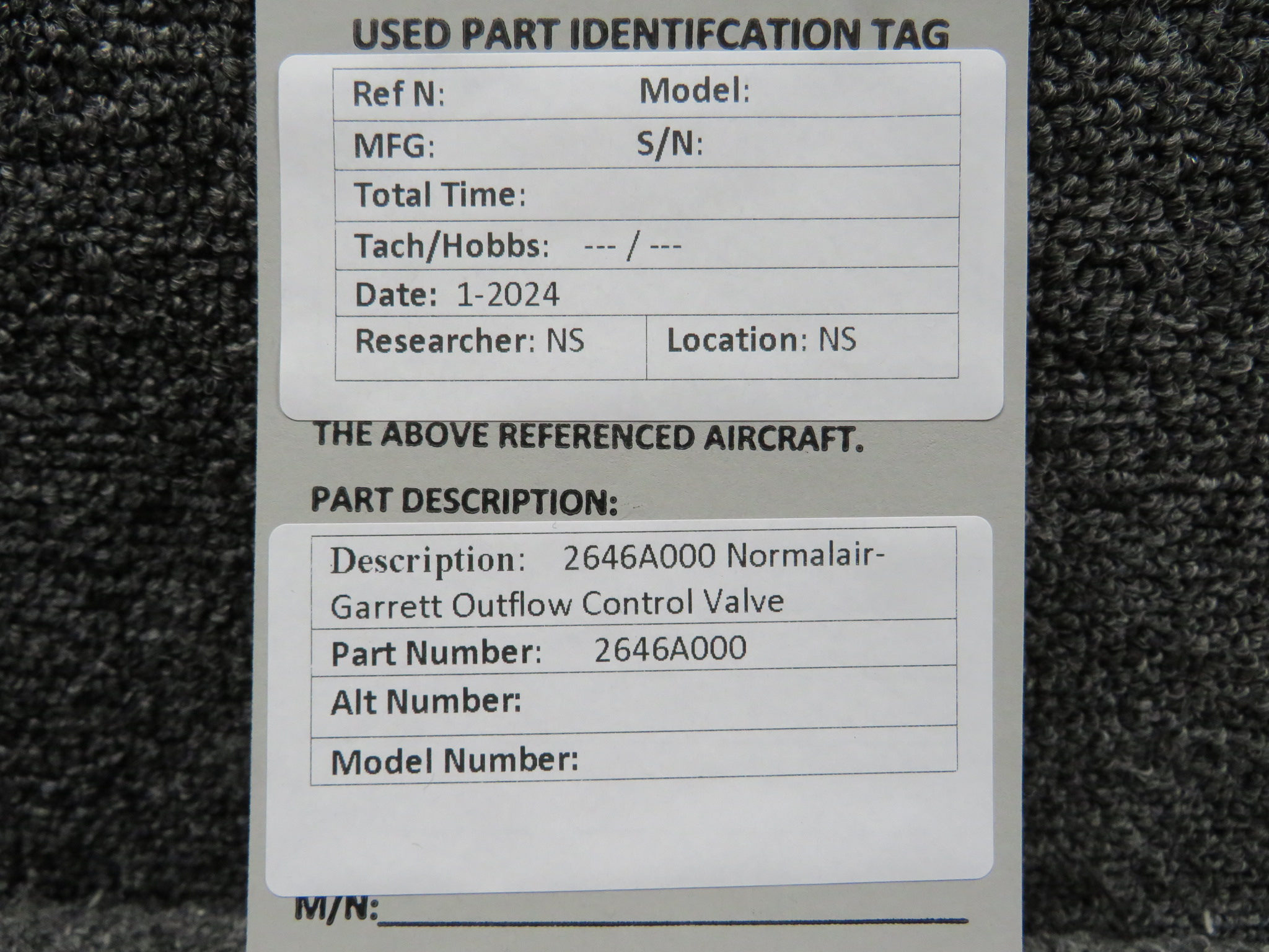 2646A000 Normalair-Garrett Outflow Control Valve Indicator