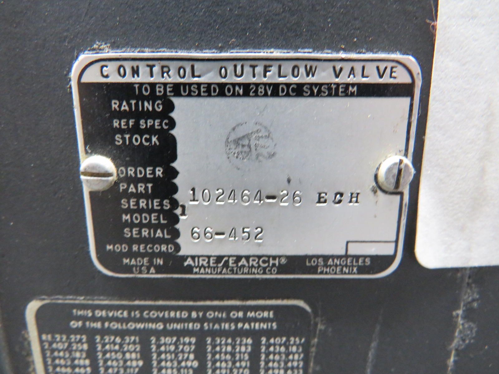 102464-26 ECH Airesearch Series 1 Cabin Pressure Control Indicator ...
