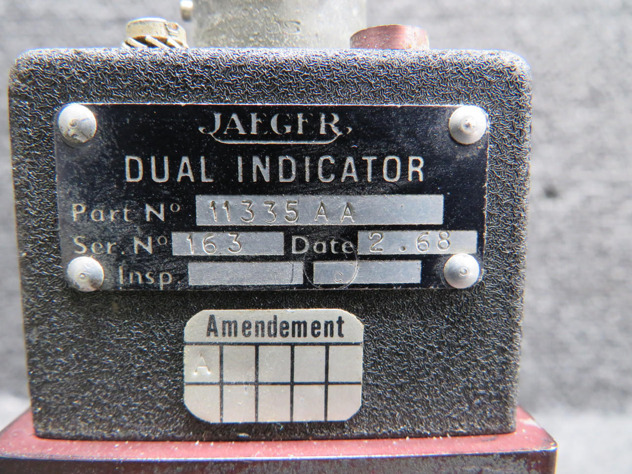 11335AA Jager Dual Indicator Comes with Modifications