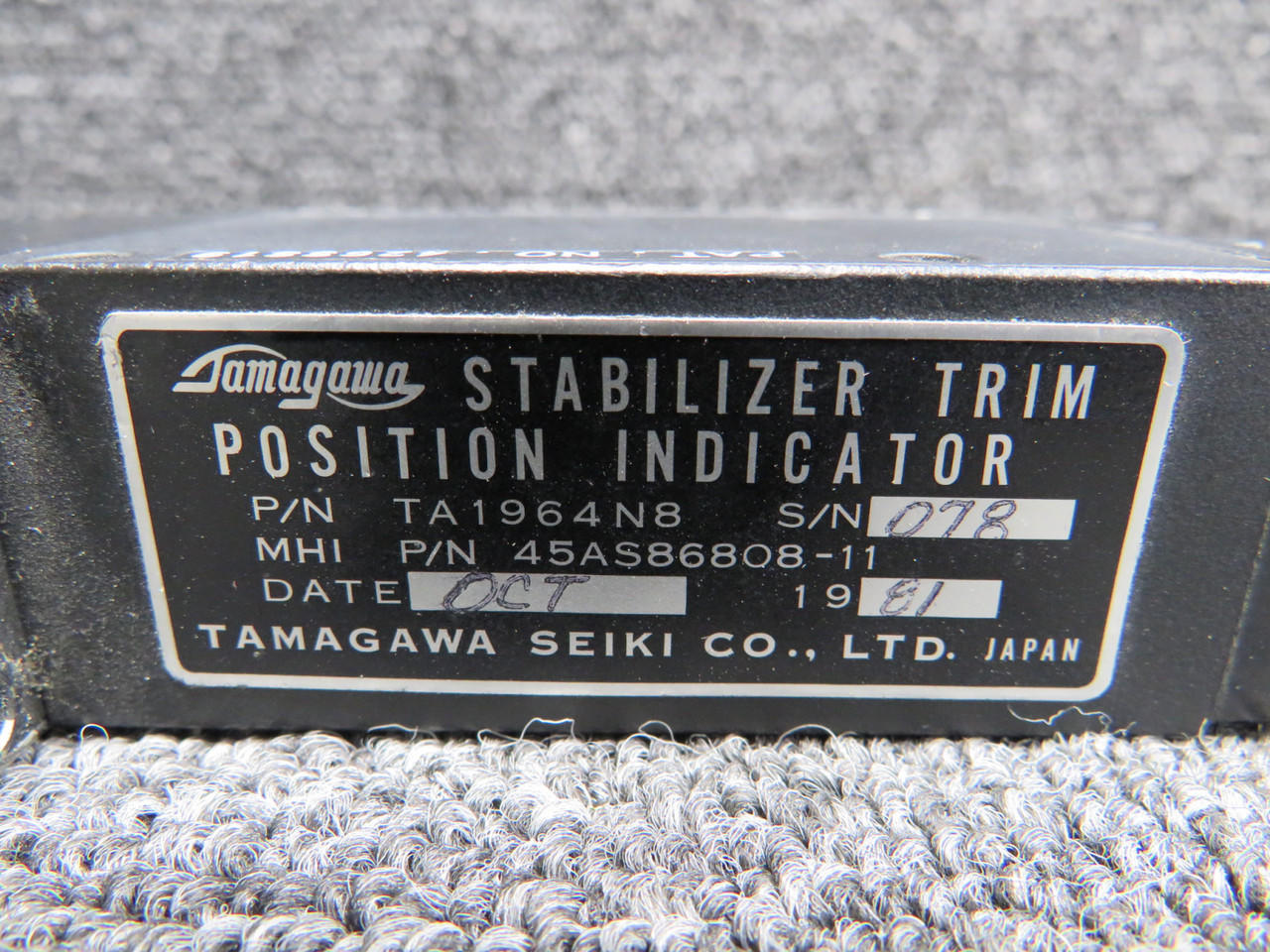 TA 1964N8 Tamagawa Seiki Stabilizer Trim Position Indicator Part