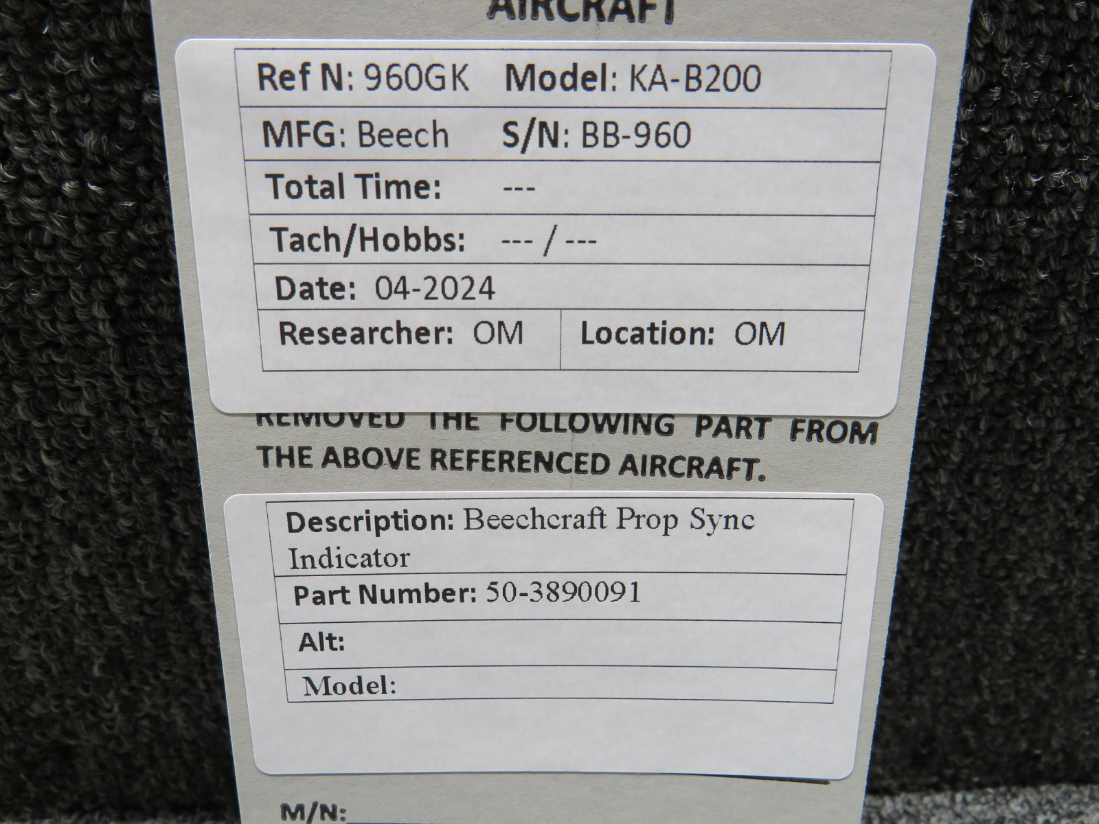 50-3890091 Beechcraft Propeller Synchronizer Indicator For Sale