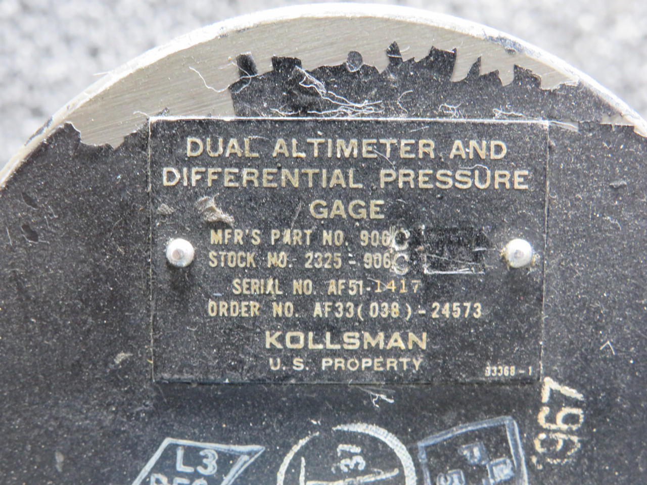 906C Kollsman Dual Altimeter and Differential Pressure Indicator For Sale