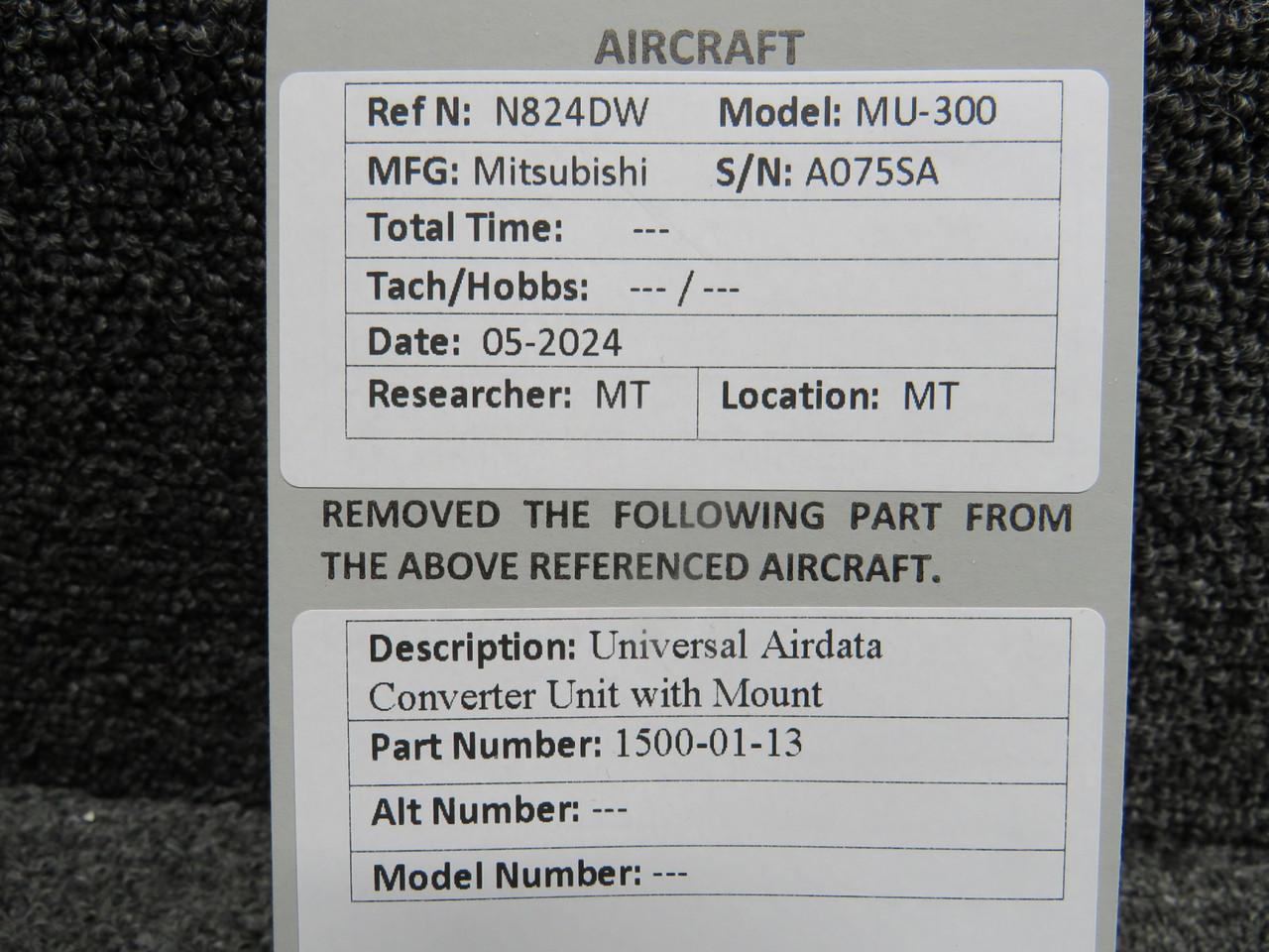 1500-01-13 Universal Airdata Converter Unit w Modifications and Mount