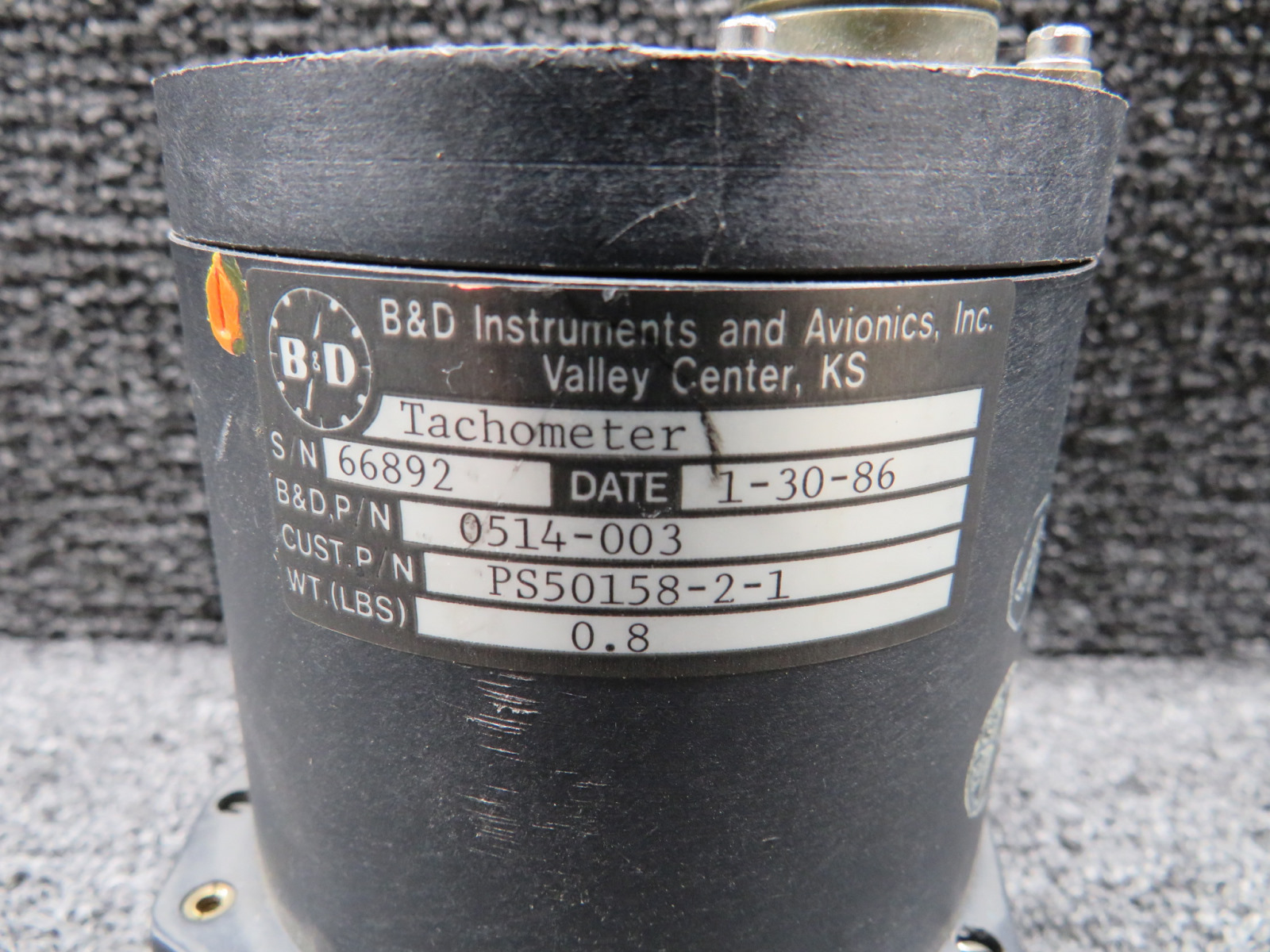 0514-003 Alternative Part Number PS50158-2-1 B&D Instruments Tachometer ...