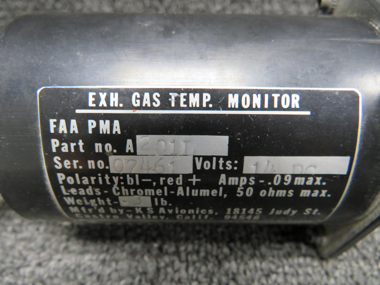 A201L KS Avionics Exhaust Gas Temperature Monitor Comes with Connectors