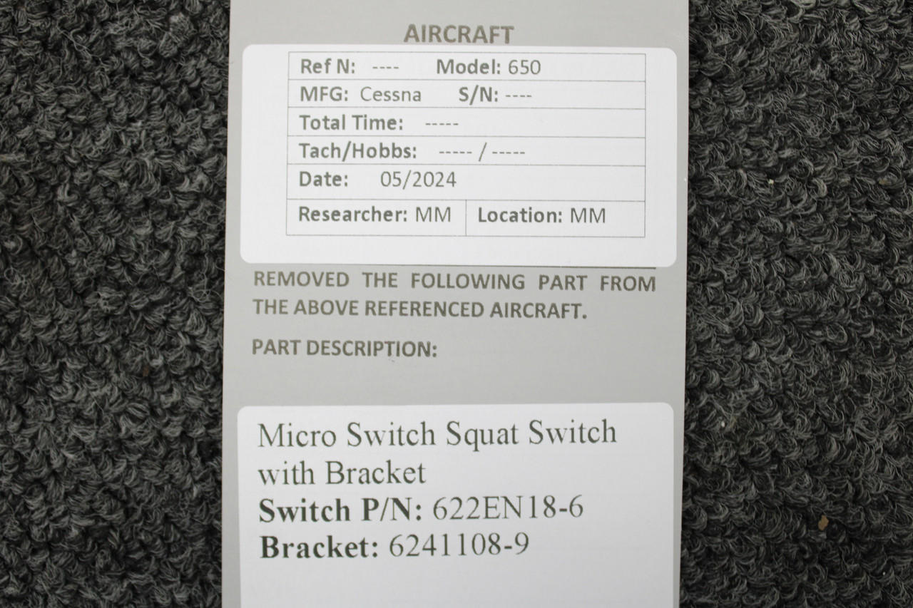 622EN18-6, 6241108-9 Cessna 650 Micro Switch Squat Switch Comes with ...