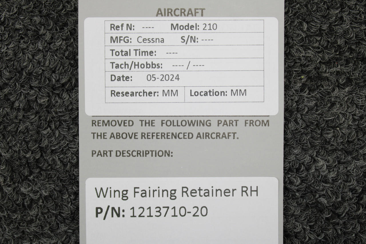 1213710-20 Cessna 210 Wing Fairing Retainer Right