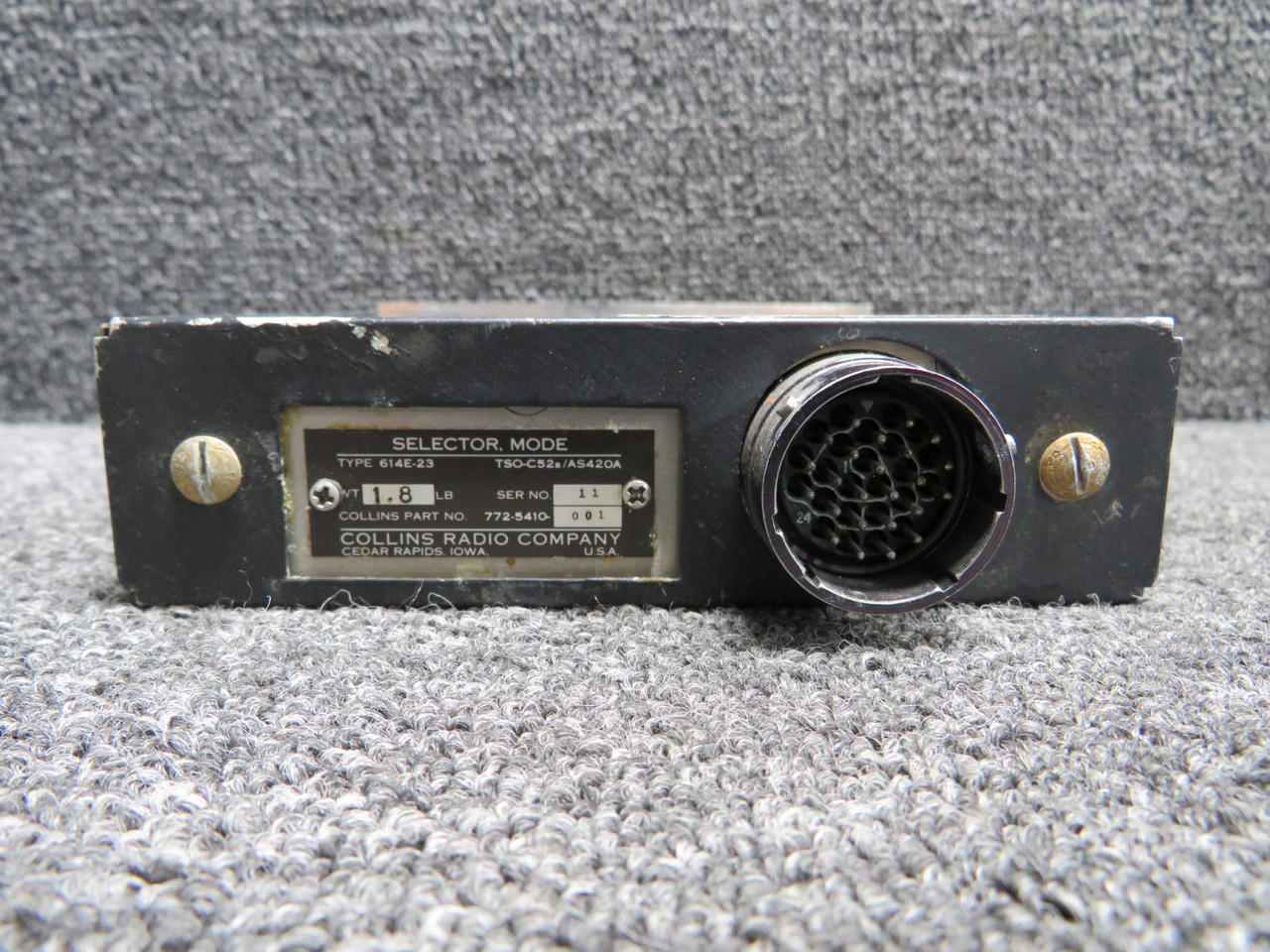 772-5410-001 Collins 614E-23 Mode Selector Panel (Worn Face) (Core)