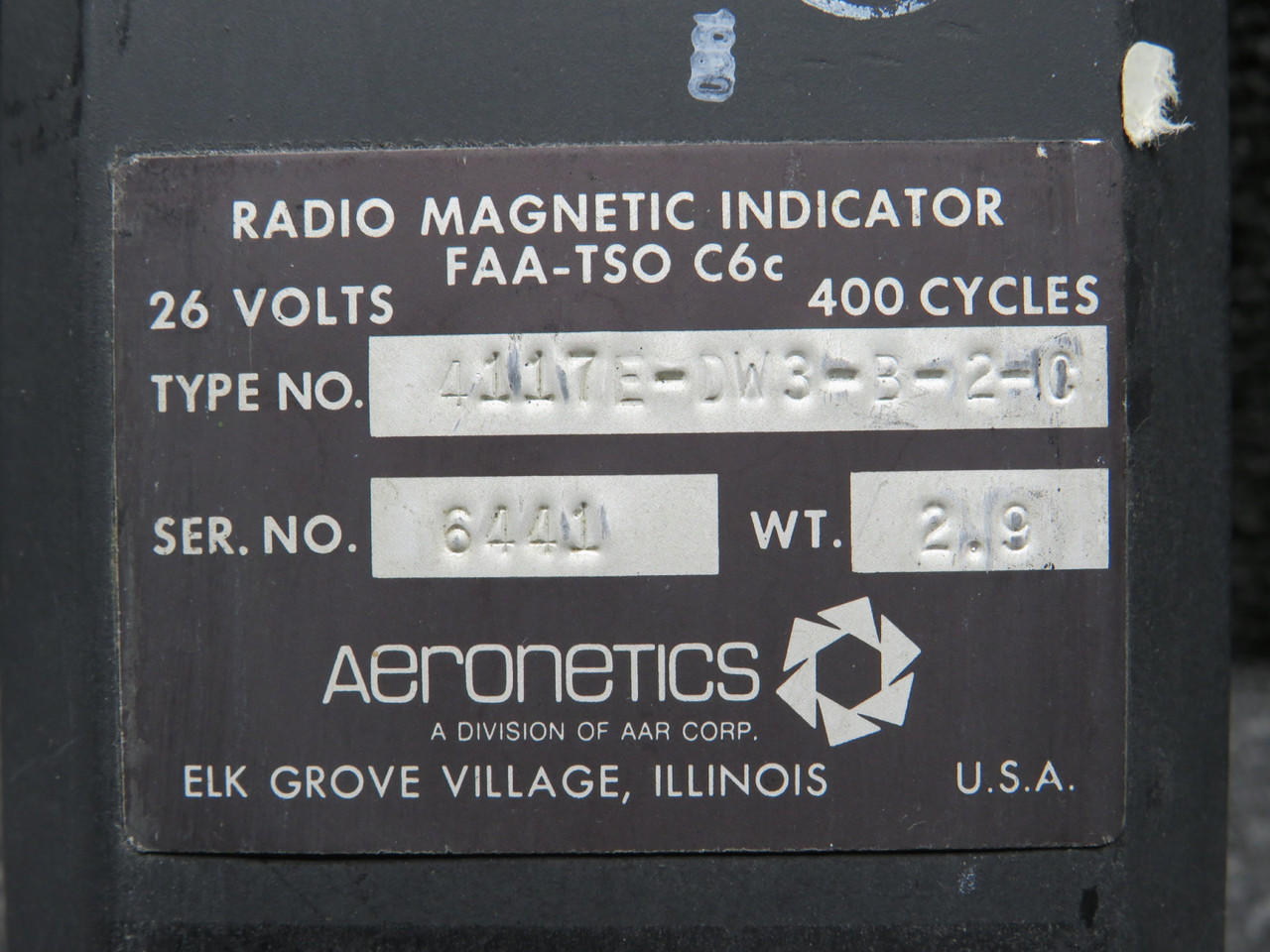 4117E-DW3-B-2-C Aeronetics Radio Magnetic Indicator Unit