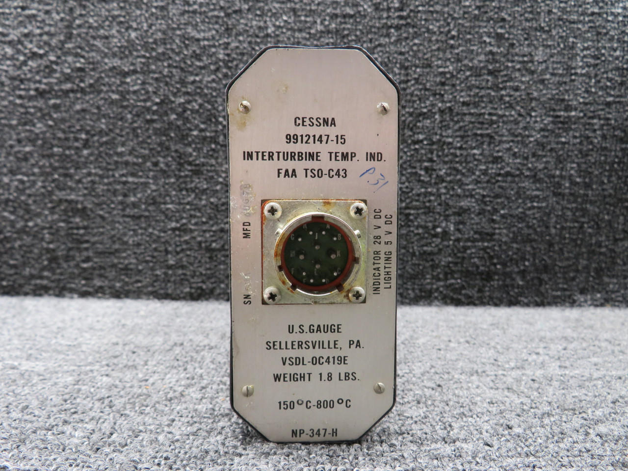 VSDL-0C419E (Alt: 9912147-15) US Gauge Interturbine Temperature ...