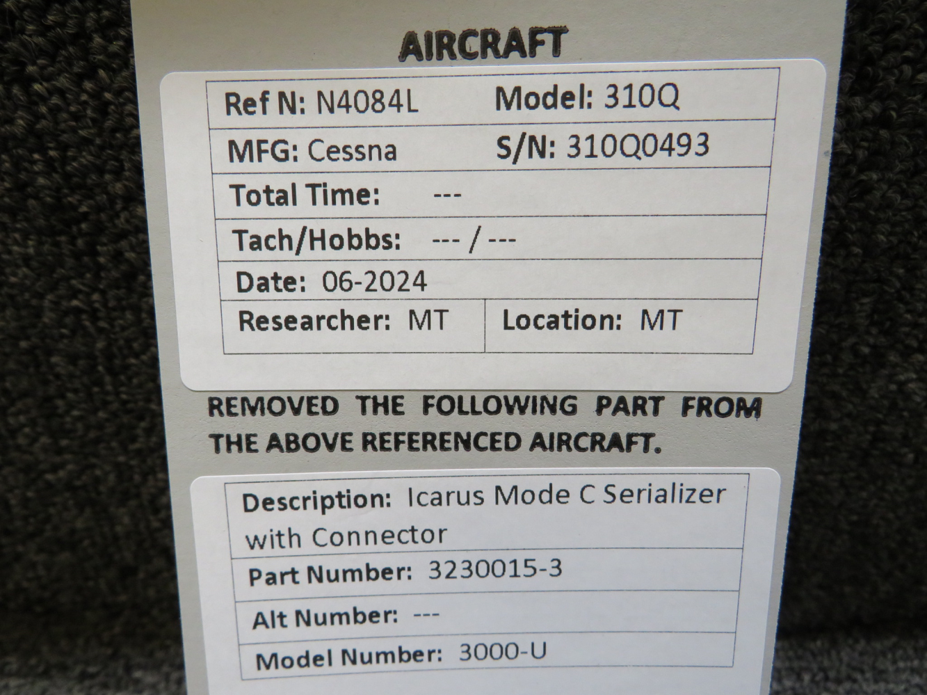 3230015-3 Icarus 3000-U Mode C Serializer Comes with Connectors