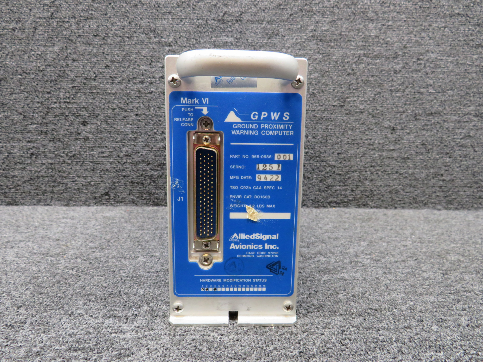 965-0686-001 Allied Signal Mark VI Modified Ground Proximity Warning ...