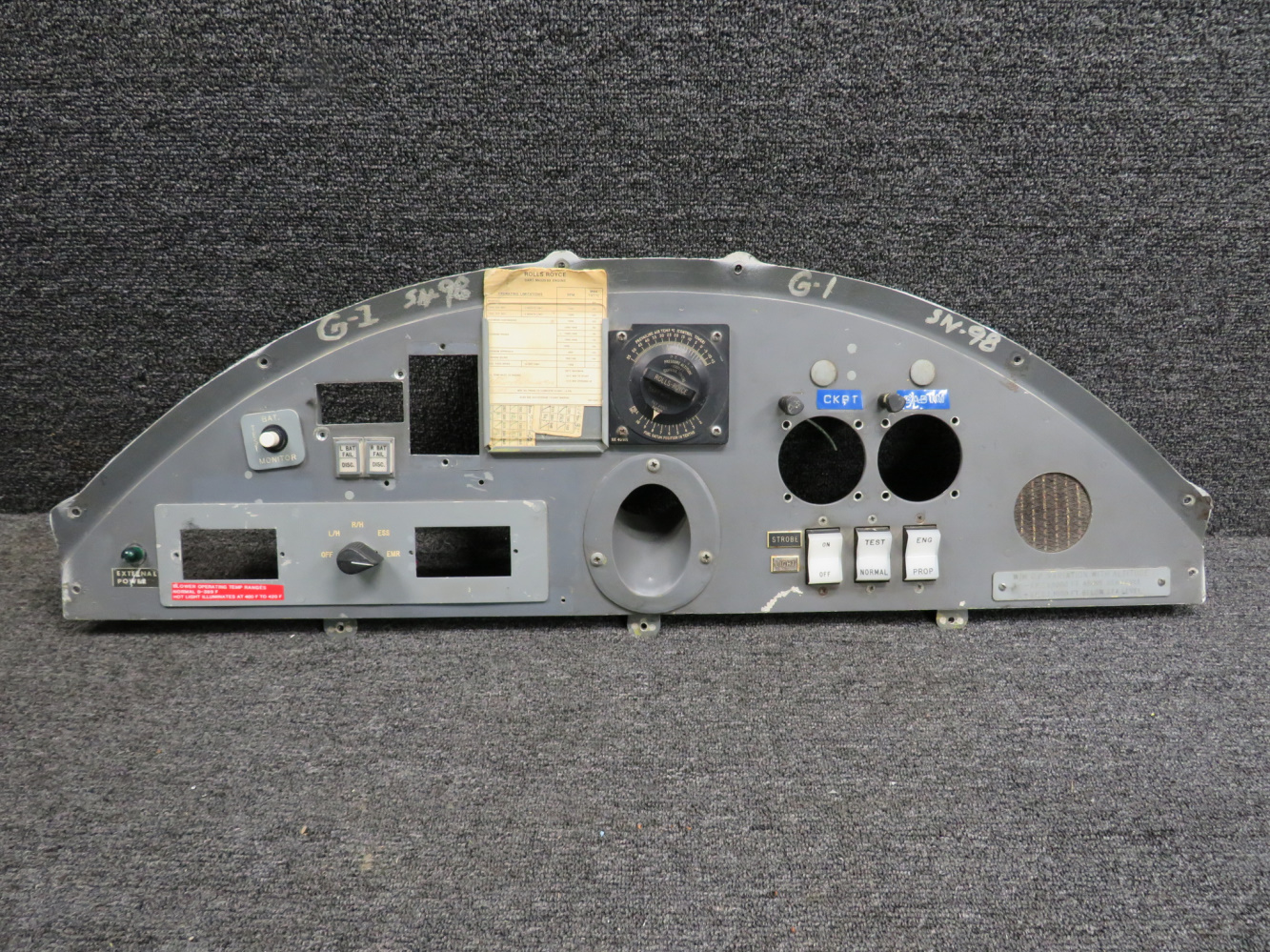 Grumman G-164 Forward Instrument Panel For Sale