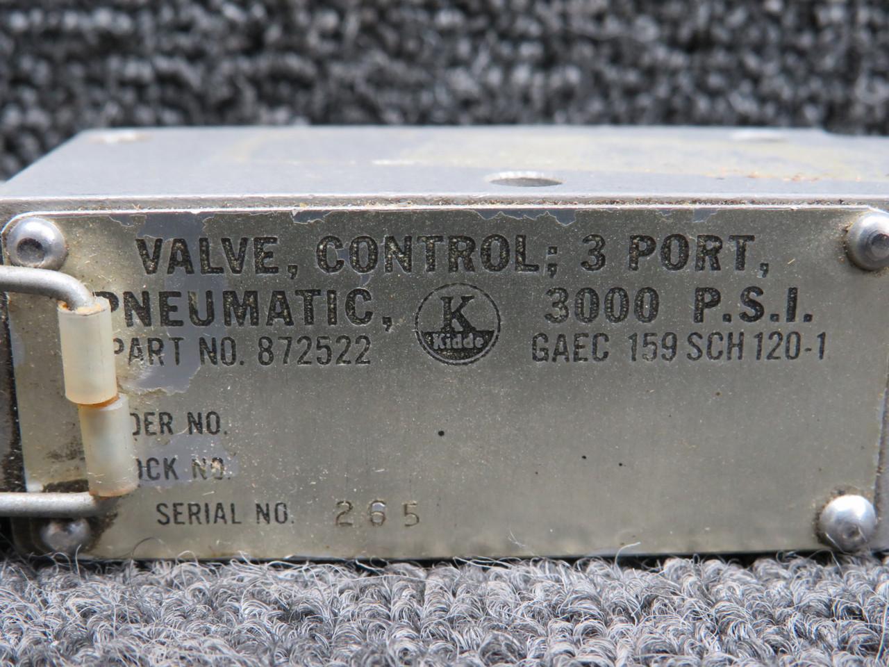 872522 Kidde Three Port Pneumatic Control Valve