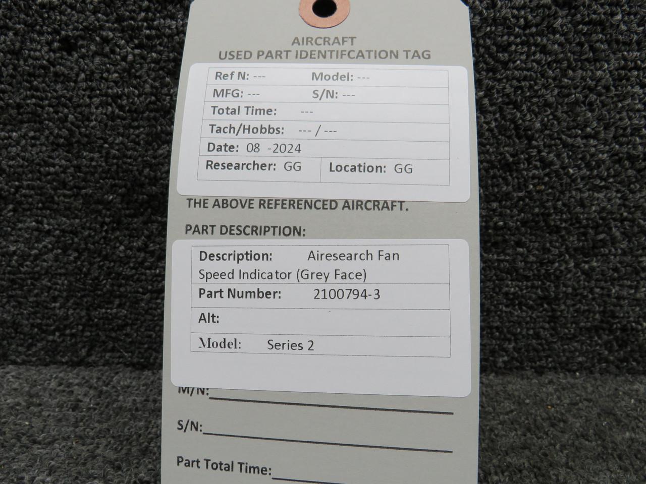 2100794-3 Airesearch Series 2 Fan Speed Indicator Unit (Grey Face)