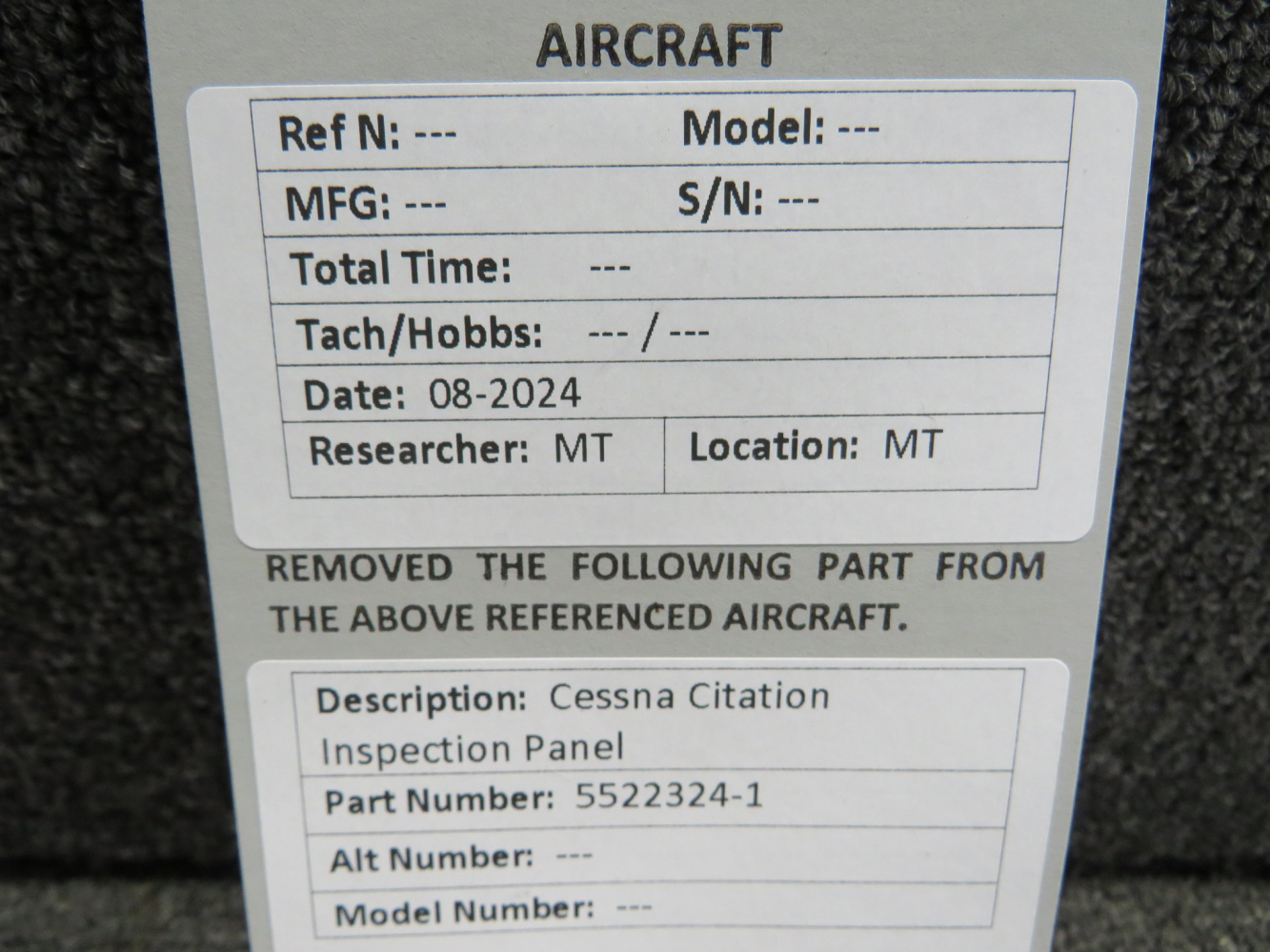 5522324-1 Cessna Citation Inspection Panel Unit