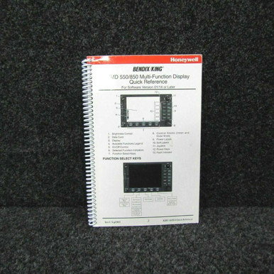 2005 Bendix King KMD 550/850 Multifunction Display Quick Reference (C20)