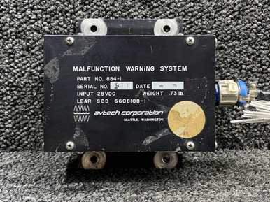 884-1 (Alt PN: 6608108-1) Avtech Corporation Aural Warning Control Unit ...