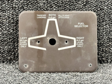 0505095-11 Cessna 172S Fuel Selector Placard For Sale