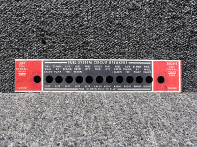 90-364062-1 Beechcraft KA-B100 Fuel Panel Identification Plate For Sale