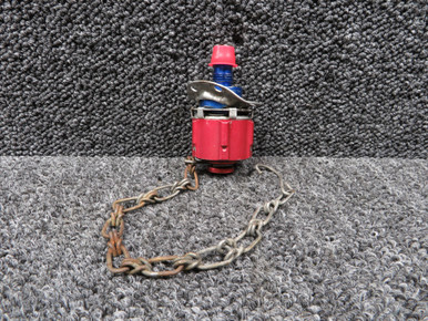 155-S7-8D Hydraulic Line Cap with Adapter and Chain, Bent Bracket