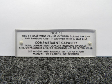 50-534558 Beech KA-C90A Landing Limitations Aft Compartment Placard For ...