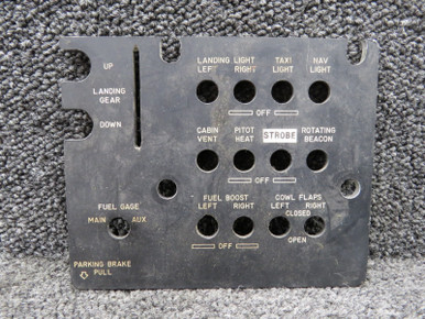 95-324045 Beechcraft B95 Plasteck Edge Light Switch Panel