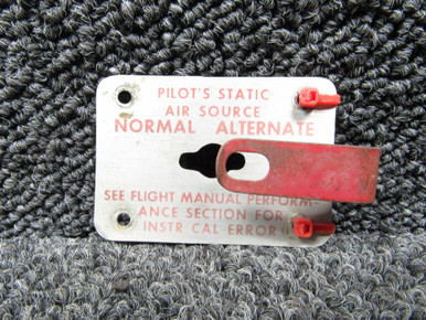 100-324060-7 Beechcraft KA-200 Alternate Static Air Plate with Safety ...
