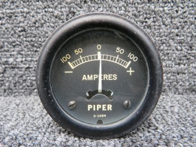 D-2684 Piper Aviation Faded Numbers Ammeter -100 to 100 Amp Range Indicator