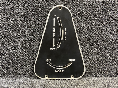 16853-000 (Use: 31108-003) Piper PA23-250 Tail Trim Indicator Placard ...