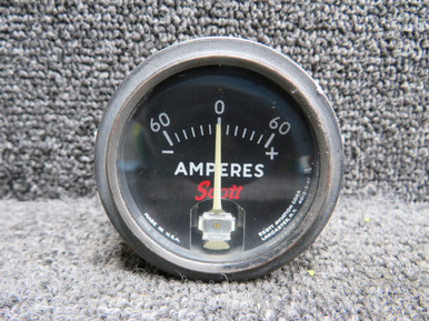 4015-5-47 Scott Aviation Ammeter Indicator (Amps: -60 to 60) For Sale