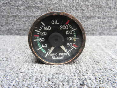 522082 (Alt: 101-384122-5) Weston 1825 Dual Oil Temp-Press Gauge (Worn ...
