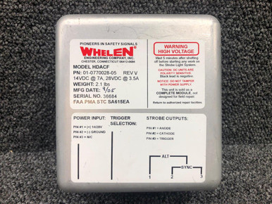 01-0770028-05 (M/N: HDACF) Whelen Strobe Power Supply (Volts: 14/28 ...