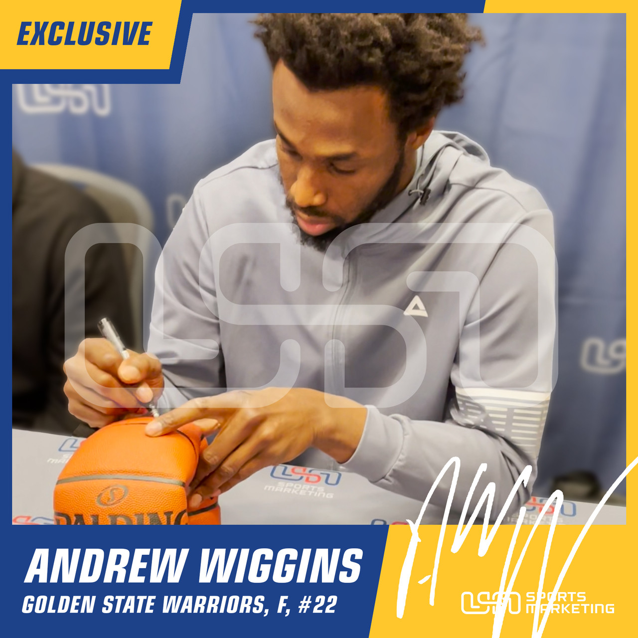 Andrew Wiggins Signed "22 NBA Champs" Warriors Blue Nike Swingman ...