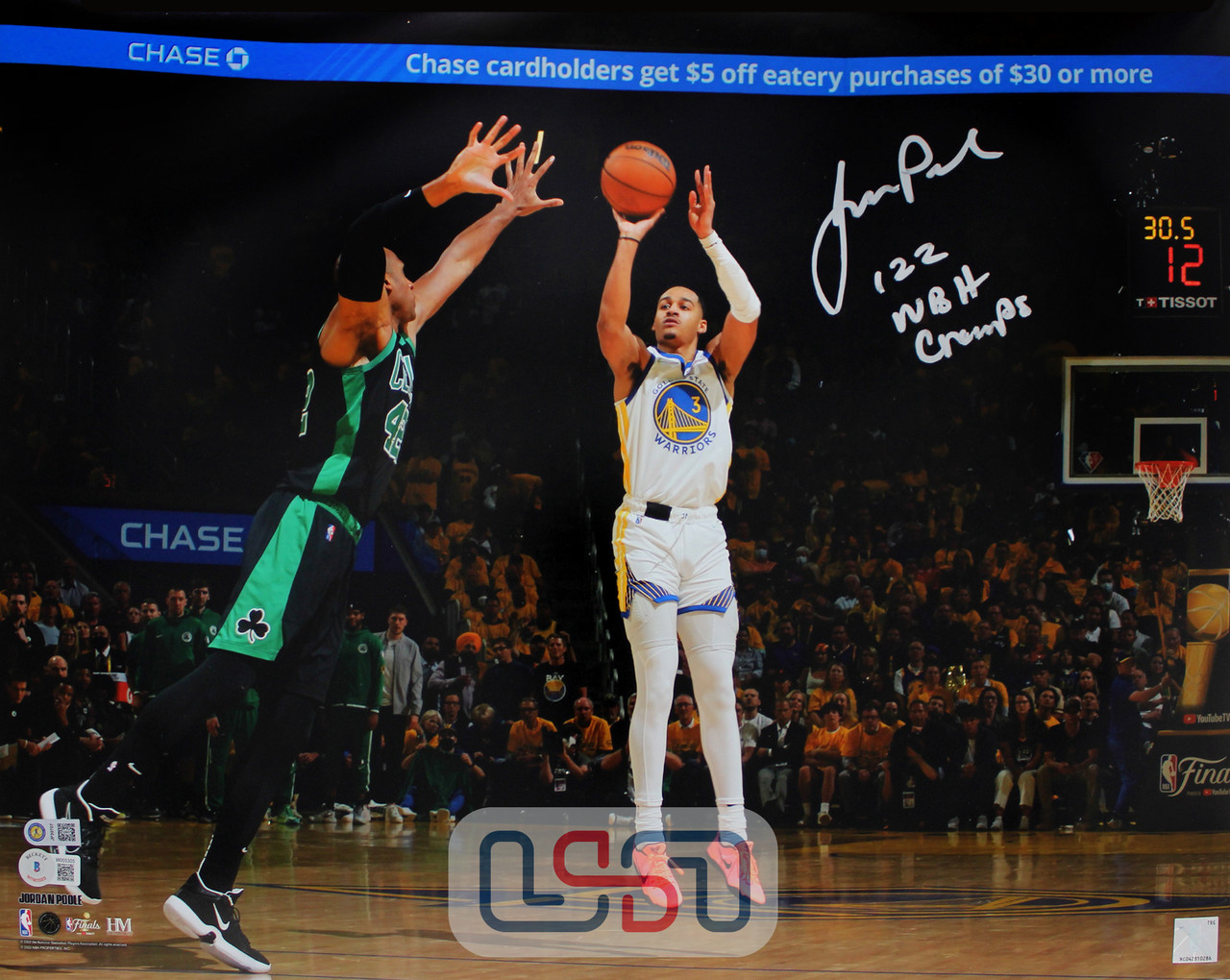 Jordan Poole Warriors Signed "22 NBA Champs" 16x20 Photograph Photo USA ...