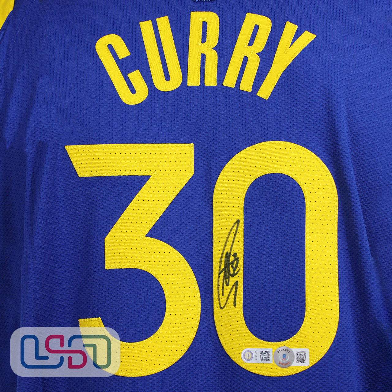 Stephen Curry Signed GS Warriors Blue NBA 75 Nike Authentic Jersey USA ...
