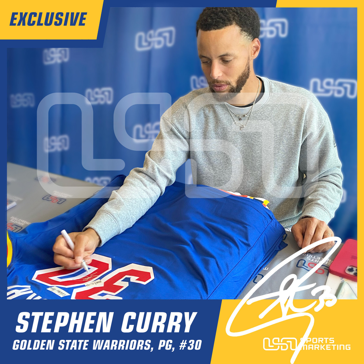 Stephen Curry Signed Warriors Blue NBA 75 Nike Swingman Jersey USA SM ...