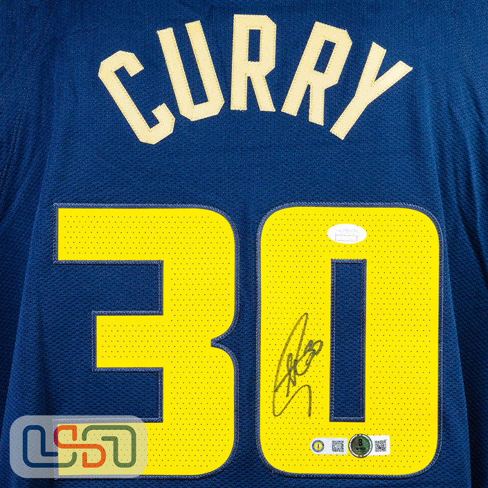 Stephen Curry Warriors Signed Nike Navy Authentic Jersey USA SM JSA LOA ...