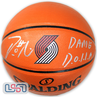 Damian Lillard Signed "Dame Dolla" I/O Blazers Logo Spalding NBA ...