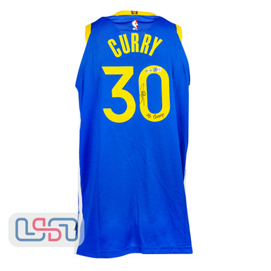 Stephen Curry Warriors Signed "4X CHAMP" Nike Icon Authentic Jersey USA ...