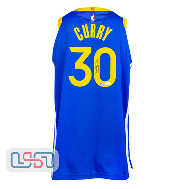Stephen Curry Warriors Signed Nike Blue Icon Edition Authentic Jersey ...
