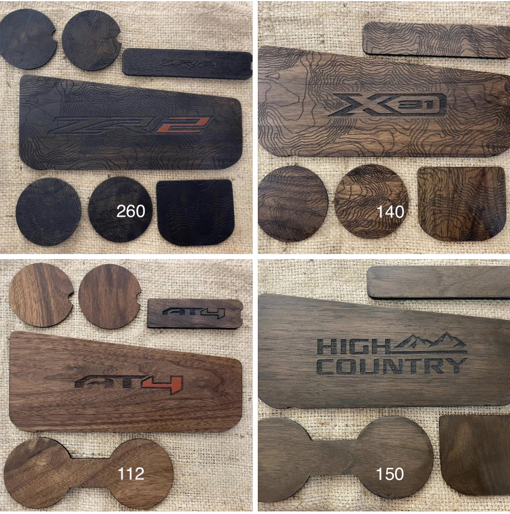 CUSTOM ORDER Wood Console Insert Set (for Chevy/GMC 19-21, 22 Limited ...