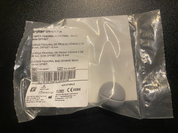 Stryker 1100-3605R Trident C-Taper Femoral Head Trial, 36mm