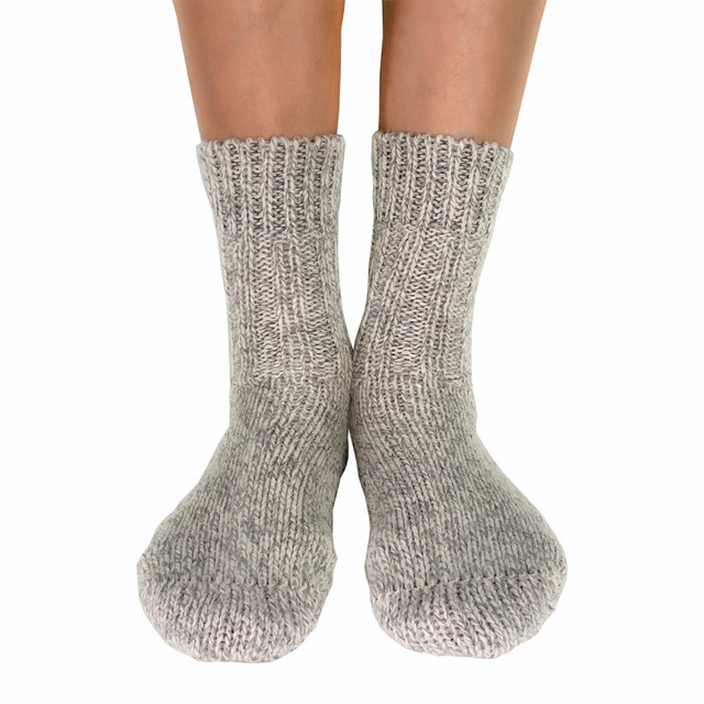 Hirsch Natur - 100% Organic Virgin Wool Socks with Grippers, Sizes 6-11 ...