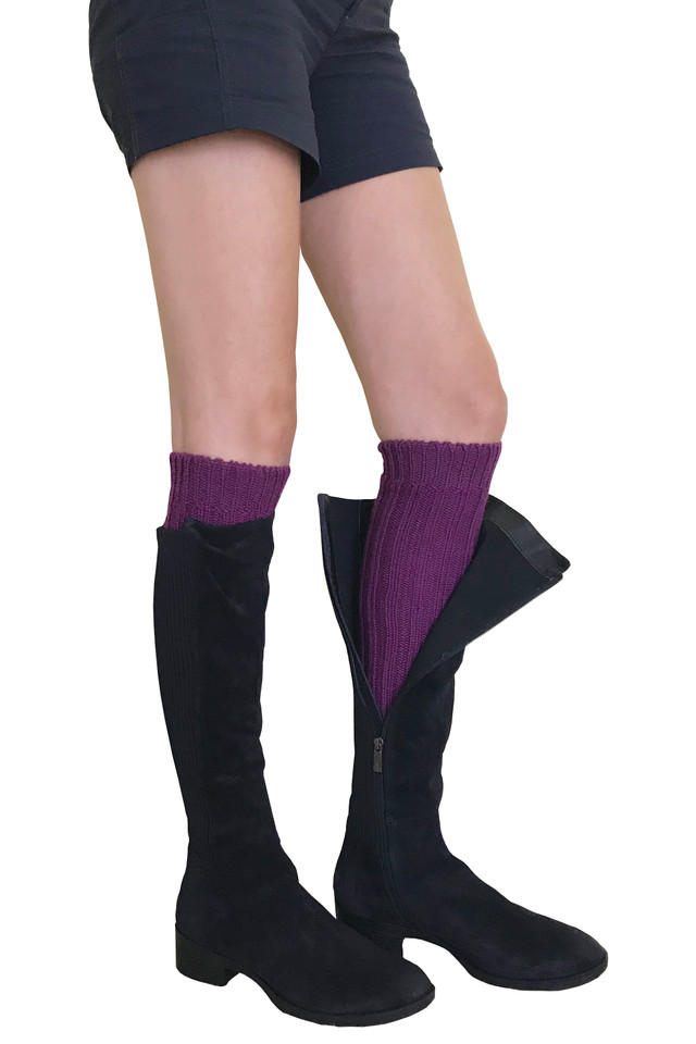 Hirsch Natur - Thermal Leg Warmers: Pure Organic Virgin Wool, Knee High ...