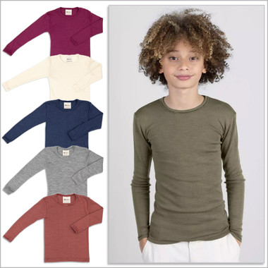 Engel Kid's Merino Wool Base Layer Top | Organic Wool & Silk | EcoAble